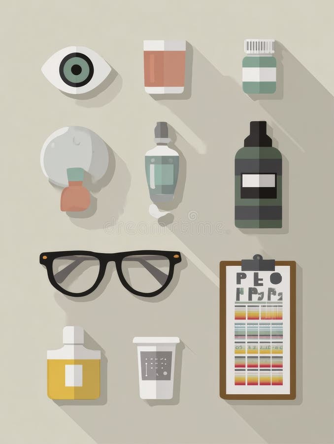 Vision-related Items Such As Eye Drops, Spectacles, and an Eye Chart in ...