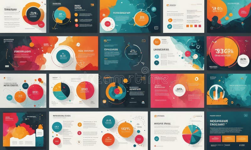 Set Colorful Infographics with Different Shapes Stock Illustration ...