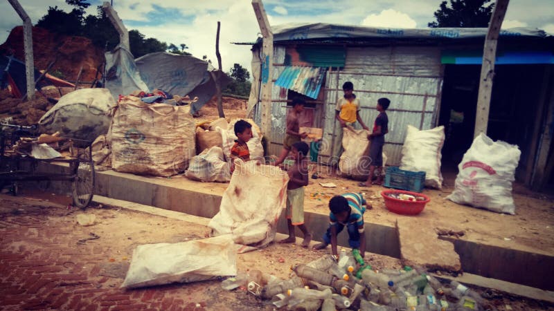 Collection Wast Plastic in Bangladesh Camp Editorial Photo - Image of ...