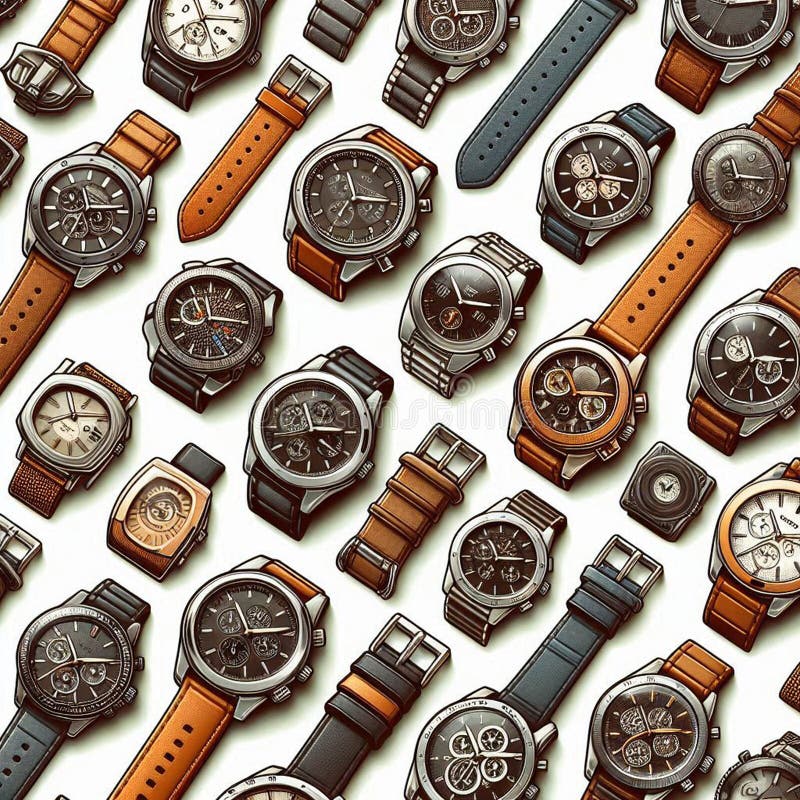 A Collection of Watches with Different Styles and Colors Stock ...