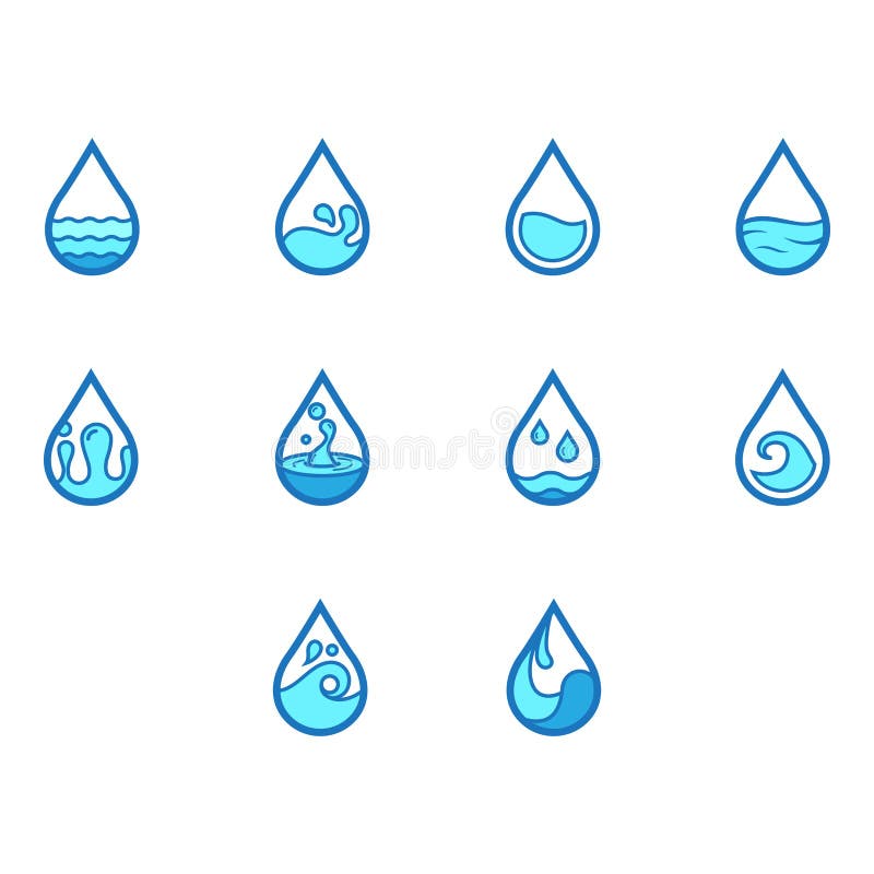 Water icon set stock vector. Illustration of simple - 266202327
