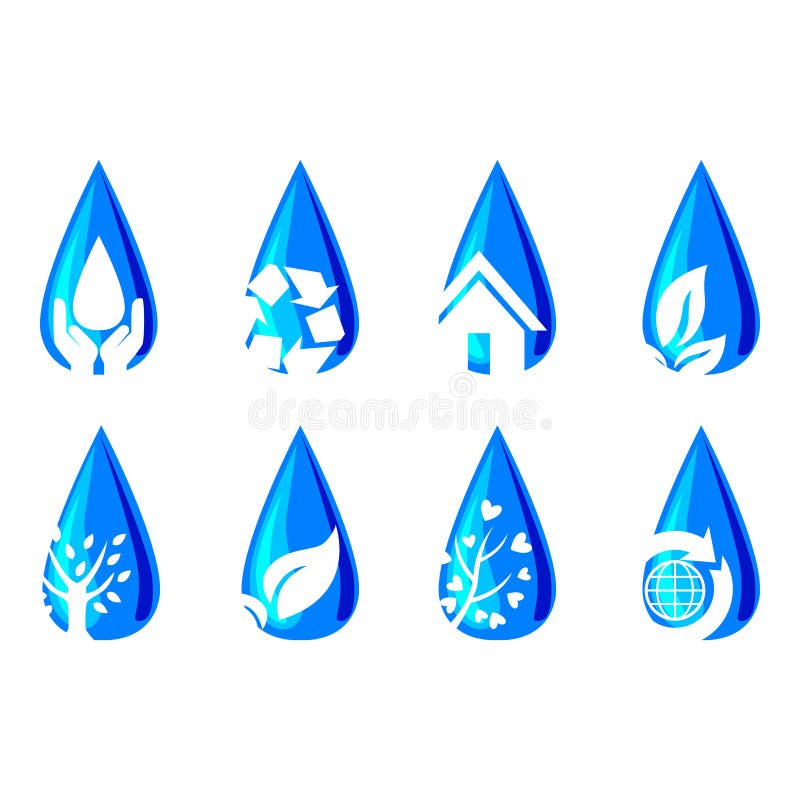 Water icon set stock vector. Illustration of leaf, tree - 267411268