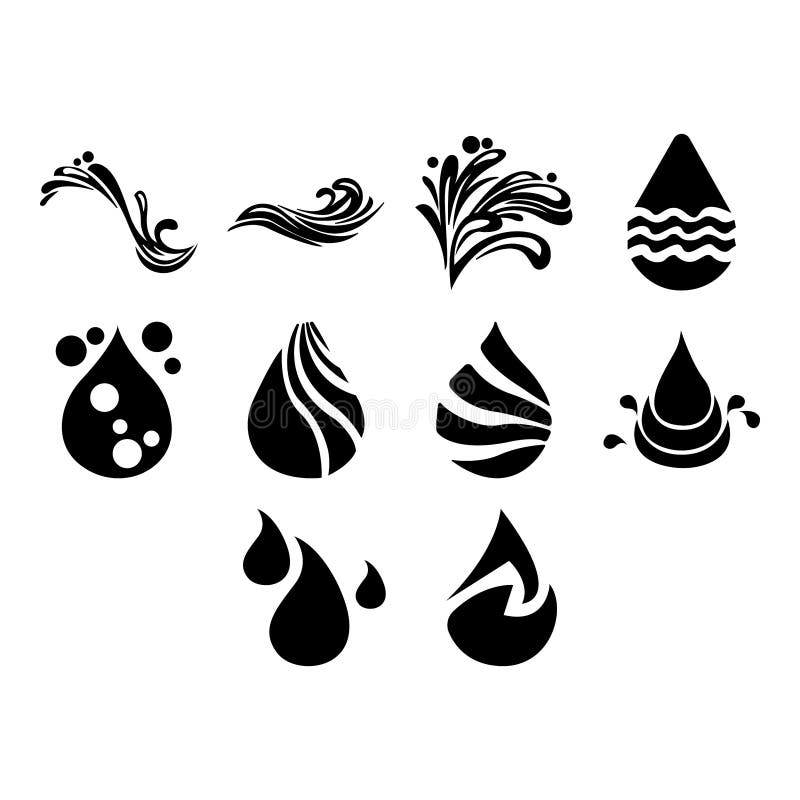 Water icon set stock vector. Illustration of water, symbol - 264887761