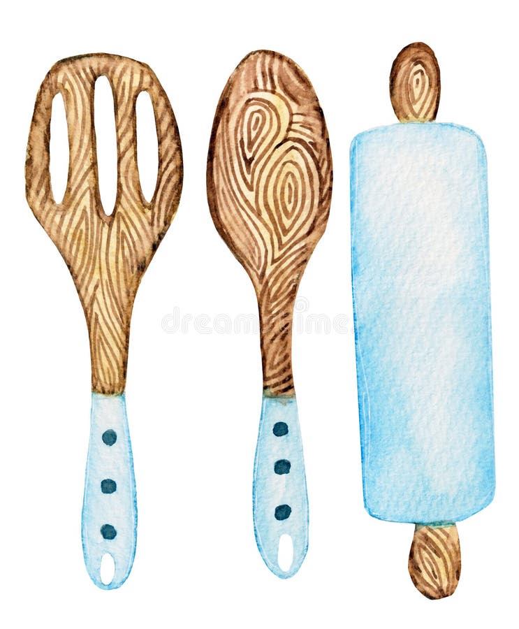Watercolor Baking Rolling Pin Stock Illustrations – 123 Watercolor ...