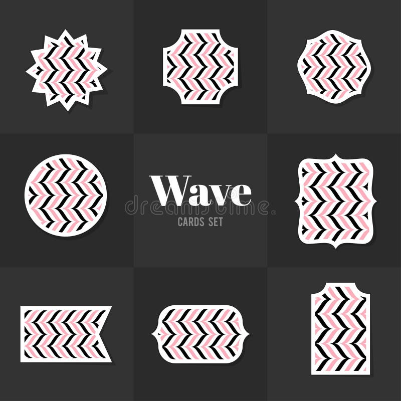 Collection wave line cards stock vector. Illustration of frame - 70880234