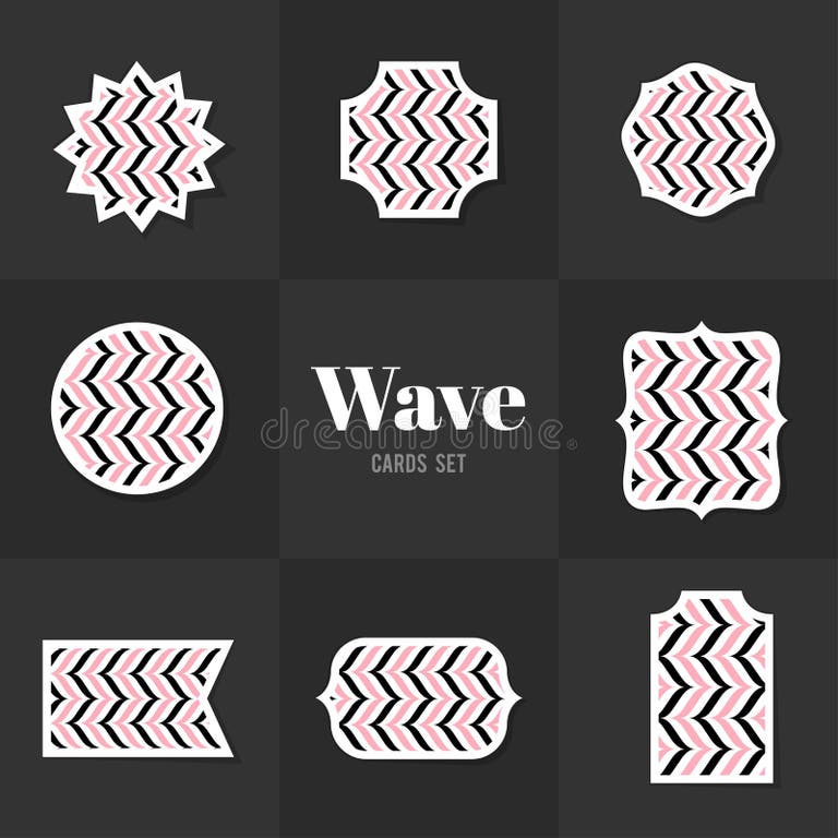 Collection wave line cards stock vector. Illustration of frame - 70880234