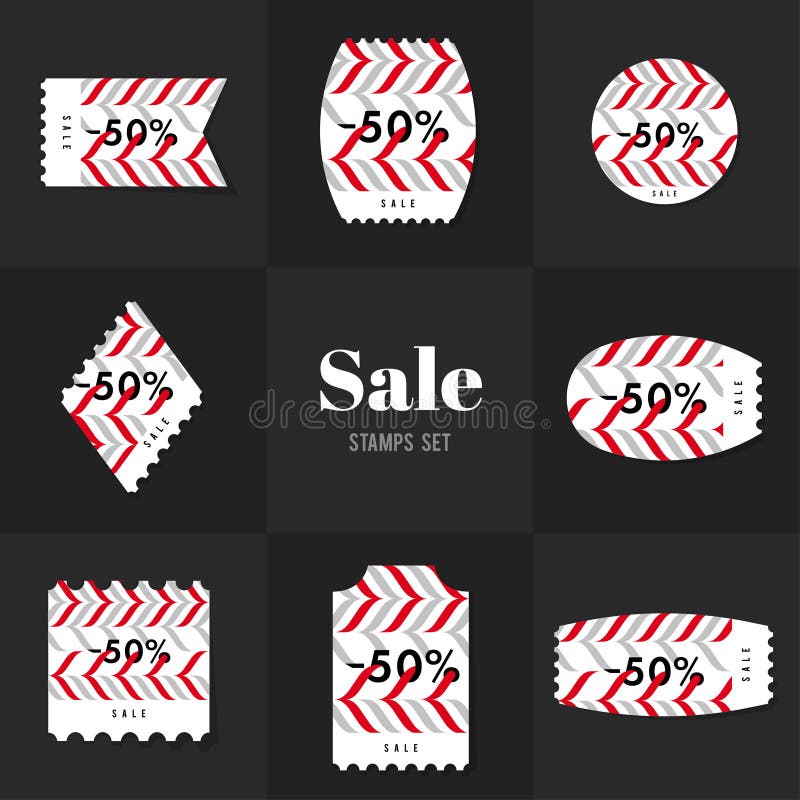 Collection Wave Line Postage Stamp Stock Vector - Illustration of ...