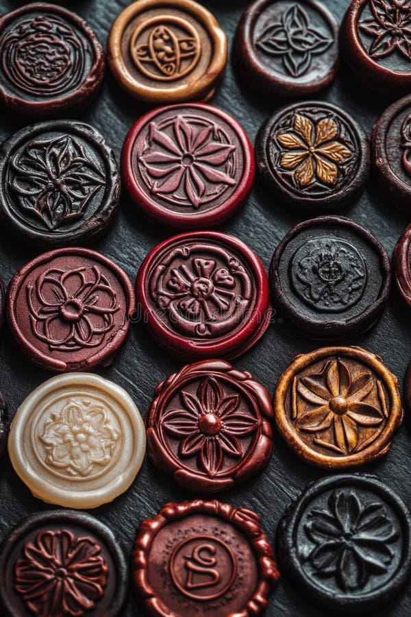 A Collection of Wax Seals Placed on a Flat Surface, Ideal for Use in ...