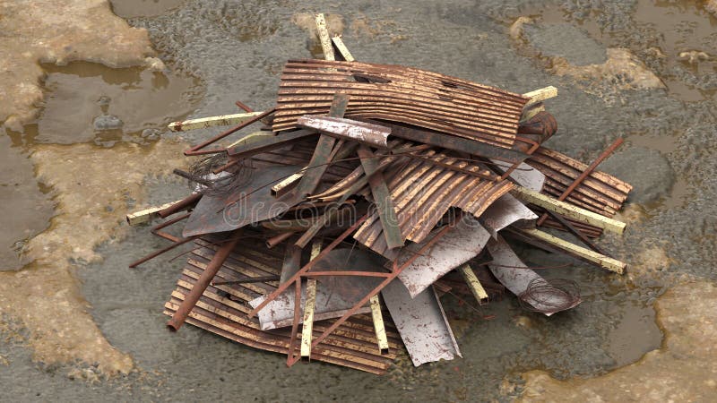 Pile Corrugated Metal Rusted Debris Stock Photos - Free & Royalty-Free ...