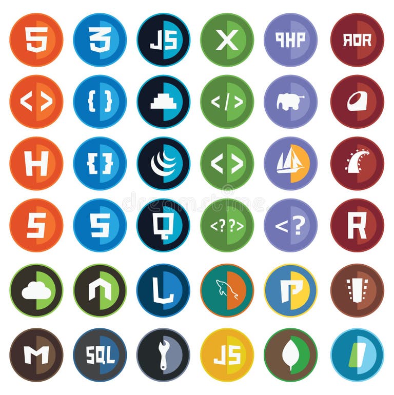 Collection of Web Development Shield Signs - Html5 Stock Vector ...