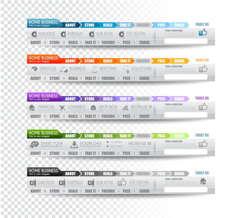 Collection of Web Elements - Various Templates Editorial Stock Image ...