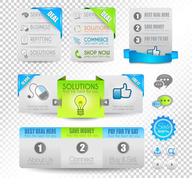 Collection of Web Elements - Various Templates Editorial Image - Image ...