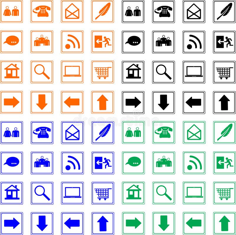 Collection web icon stock vector. Illustration of color - 21329684