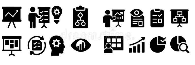 Collection of Web Icons Featuring Business Analytics, Project ...