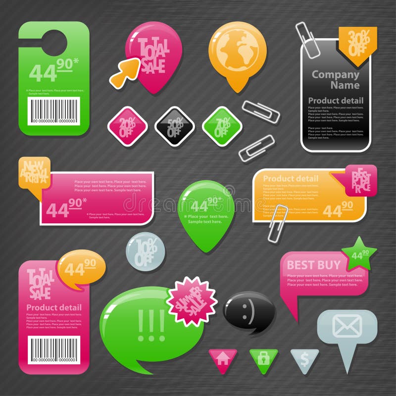 Collection of Website Elements Stock Vector - Illustration of search ...