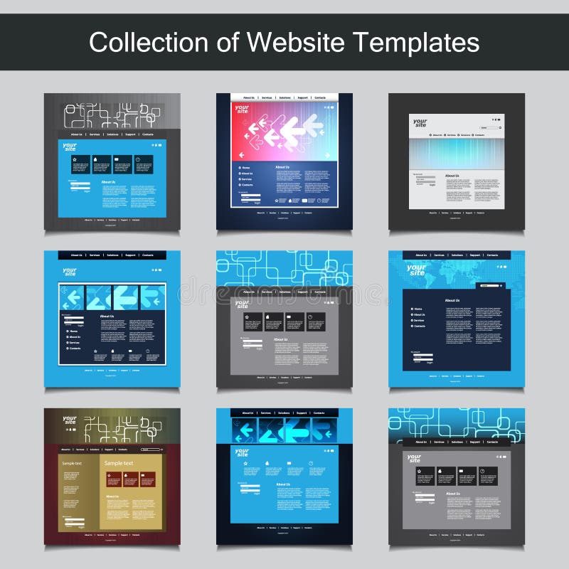 Collection of Website Elements Stock Vector - Illustration of ...