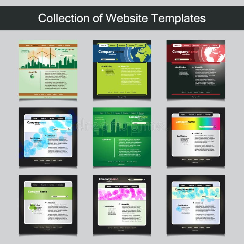 Collection of Website Elements Stock Vector - Illustration of design ...