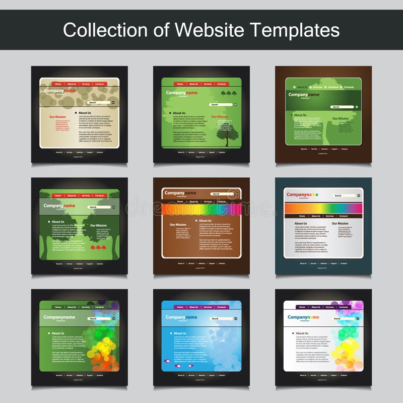 Collection of Website Elements Stock Vector - Illustration of button ...