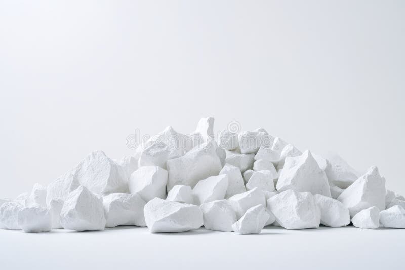 A Collection of White Angular Rocks is Arranged in a Heap, Showcasing ...