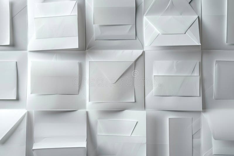 A Collection of White Boxes Piled High Stock Photo - Image of packaging ...