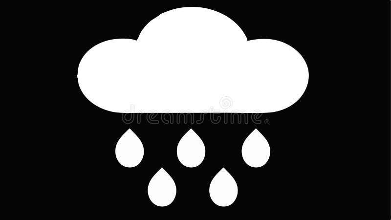Collection of White Clouds Raining Raindrops. Vector Illustration on ...