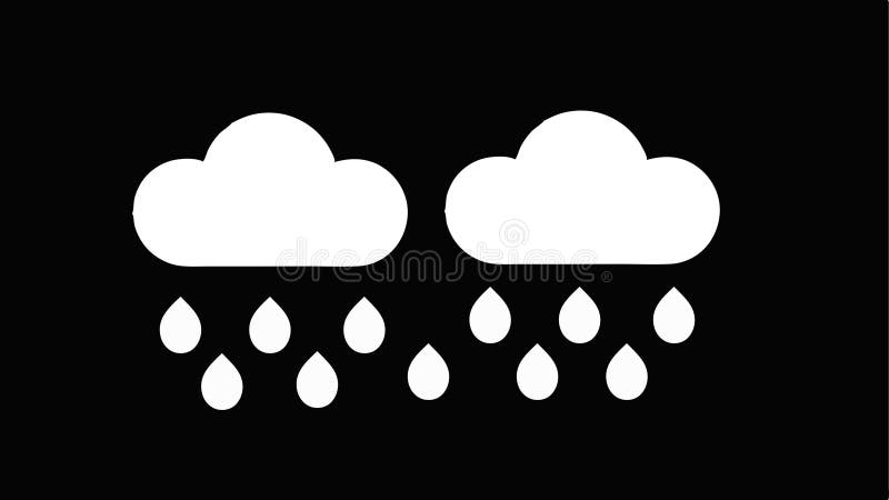 Collection of White Clouds Raining Raindrops. Vector Illustration on ...