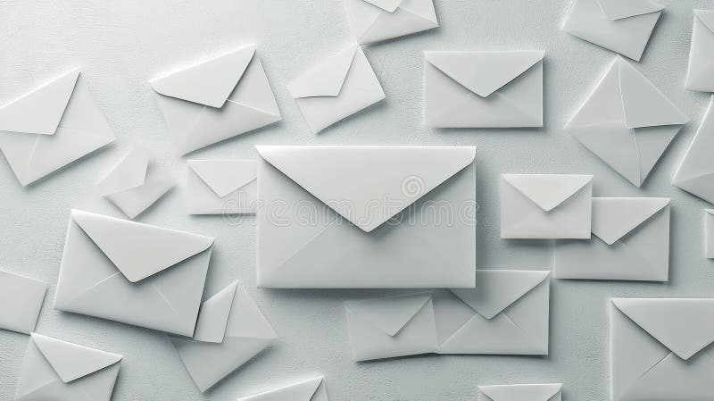 A Collection of White Envelopes Scattered on a Light Background ...