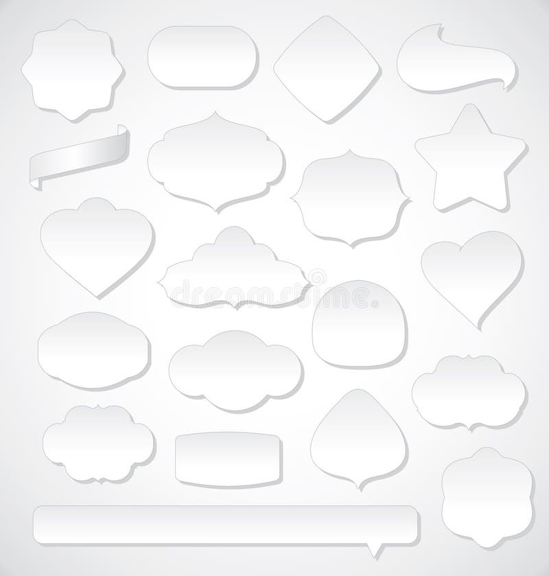 Collection of white labels stock vector. Illustration of greeting ...