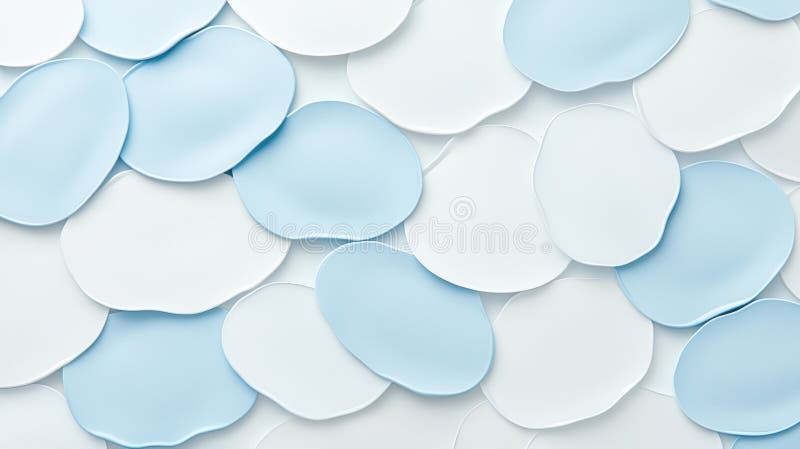 A Collection of White and Light Blue Plates Arranged in a Circular ...
