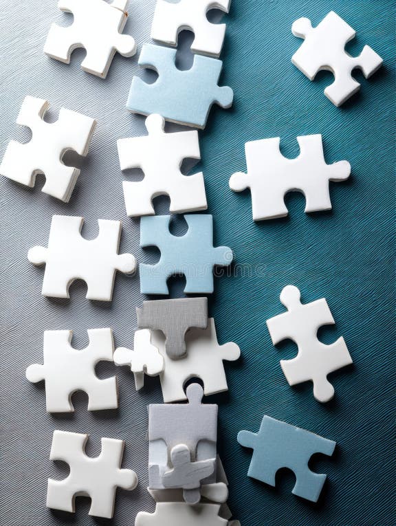 Minimal Composition of Puzzle Pieces Illustrating the Concept of ...