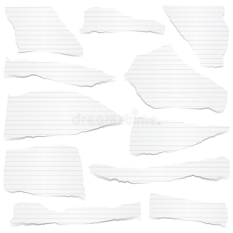 Collection scrap of paper stock vector. Illustration of attached ...