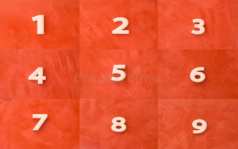 Collection of White Number on Red Stock Illustration - Illustration of ...