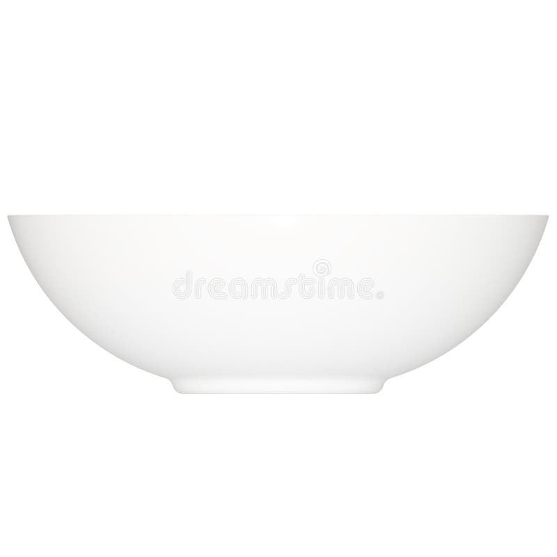 Collection of White Objects. White Empty Rice Bowl, Isolated on White ...