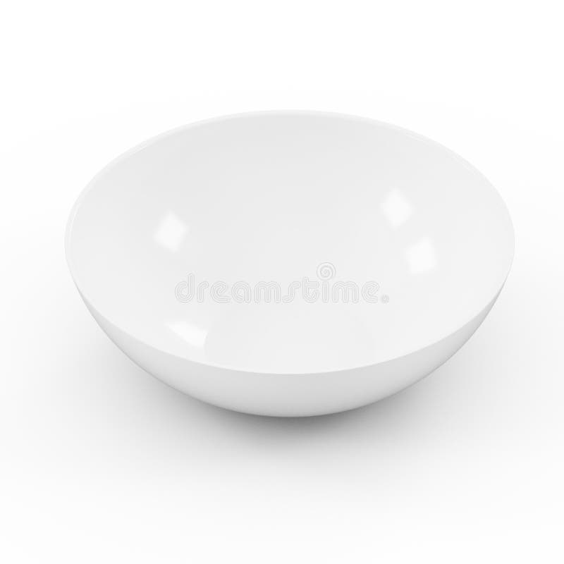 Collection of White Objects. White Empty Rice Bowl, Isolated on White ...