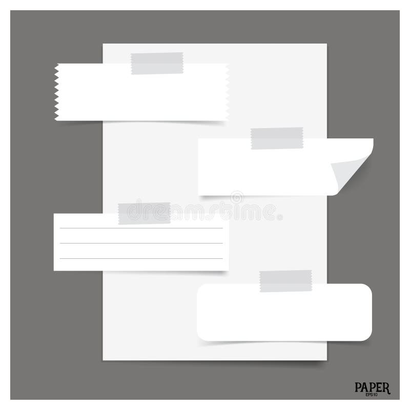 Collection of White Papers, Ready for Your Message. Vector Illus Stock ...