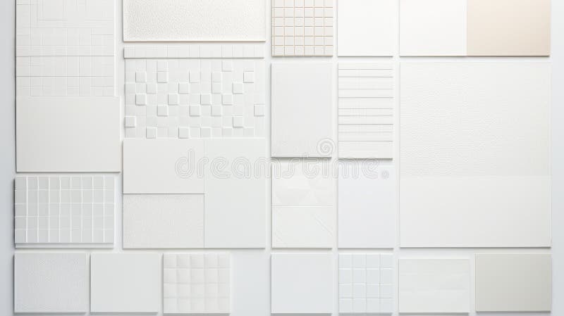 A Collection of White Tiles with Different Textures and Patterns. this ...