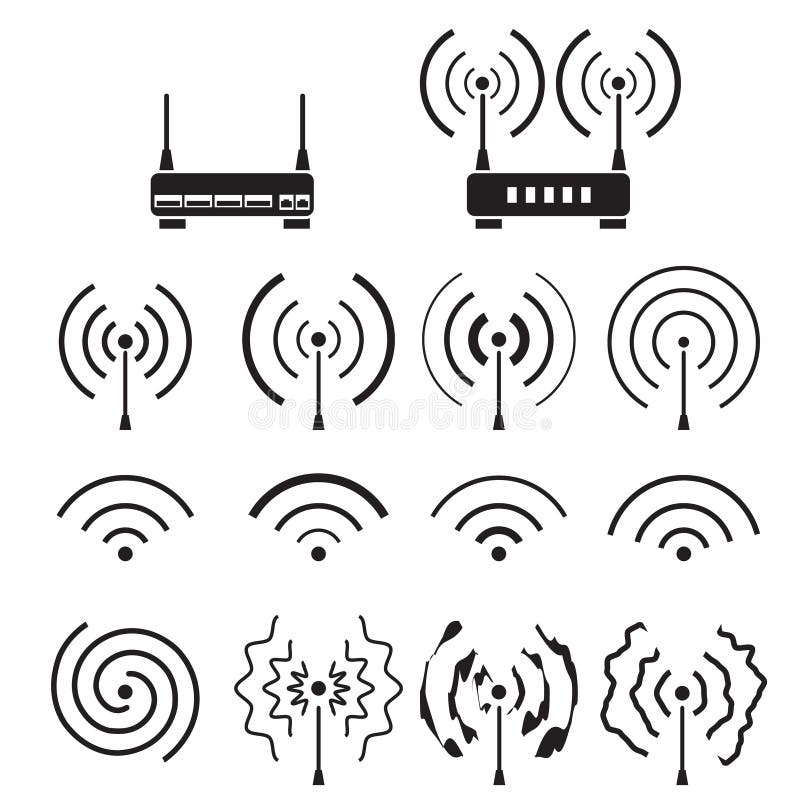 Wifi icons stock vector. Illustration of cordless, media - 43179494