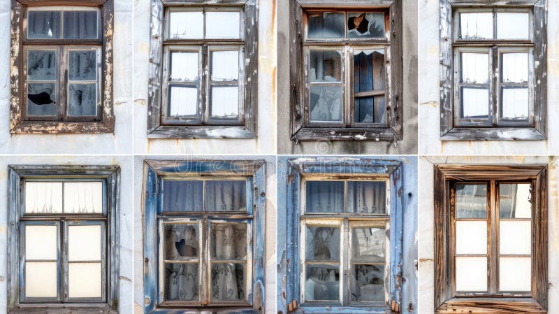 A Collection of Windows with Shattered Glass, Suitable for Depicting ...