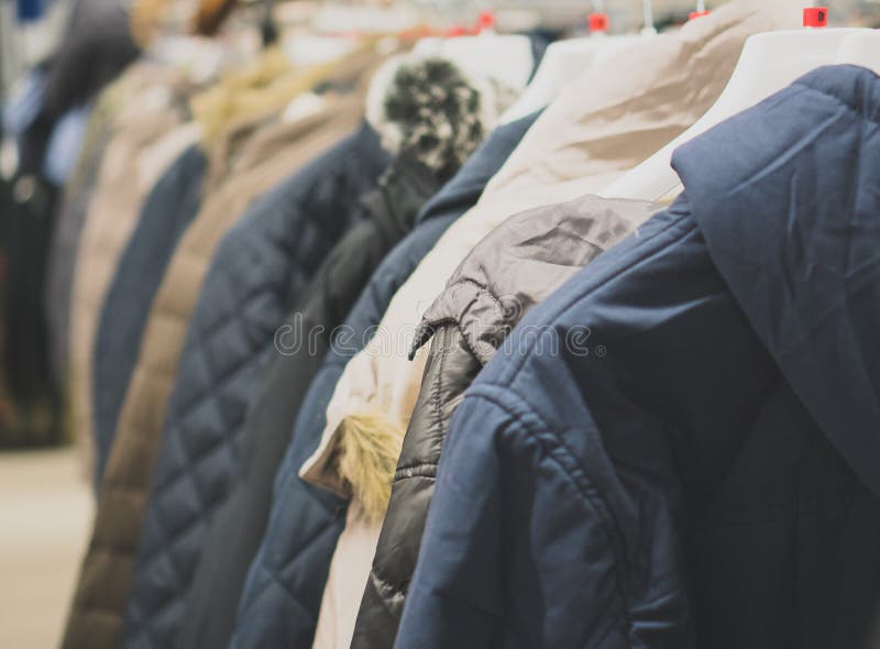 Collection of Winter Jackets. Stock Image - Image of casual, rack ...