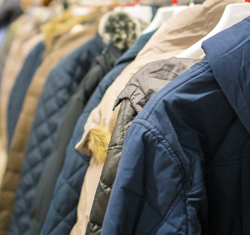 Collection of Winter Jackets. Stock Image - Image of display, garment ...