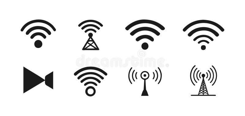 Collection Wireless Network Icons Illustrations and Vectors Stock ...