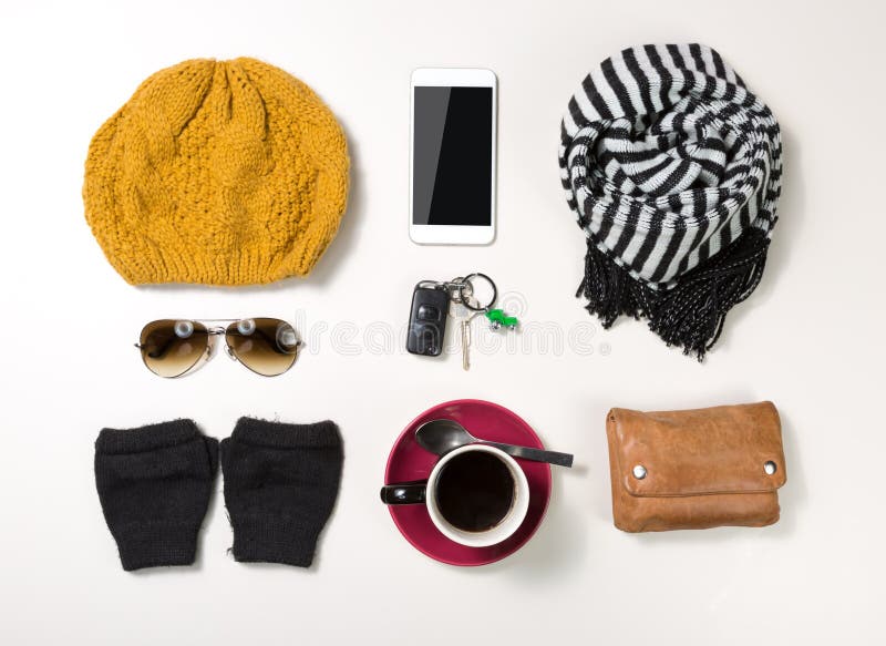 Collection of Woman Accessories Stock Photo - Image of shirt ...