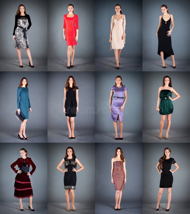 Collection of Women S Dresses Stock Image - Image of caucasian, frock ...