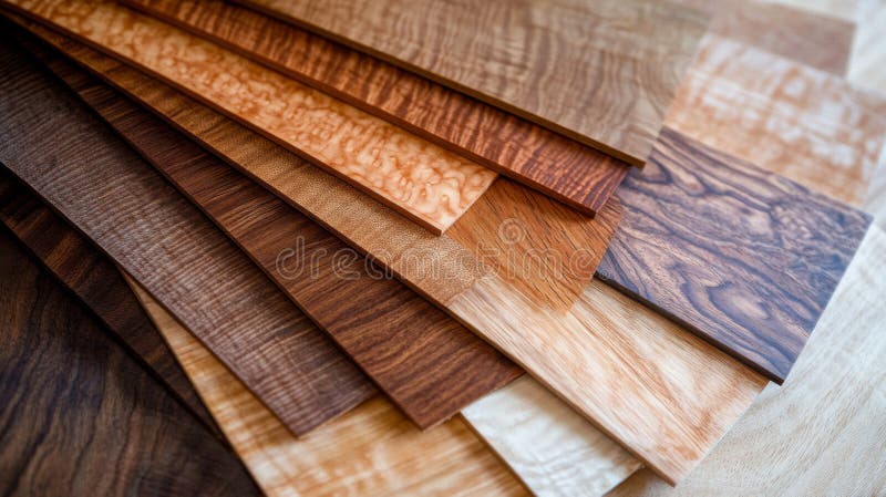Collection of Wood Veneer Samples Showing Various Textures and Colors ...