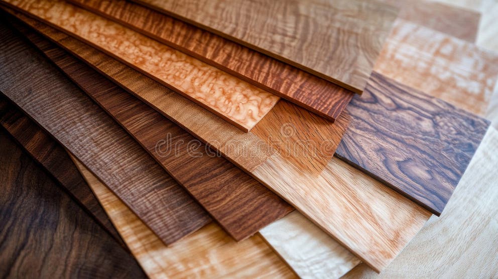 Collection of Wood Veneer Samples Showing Various Textures and Colors ...