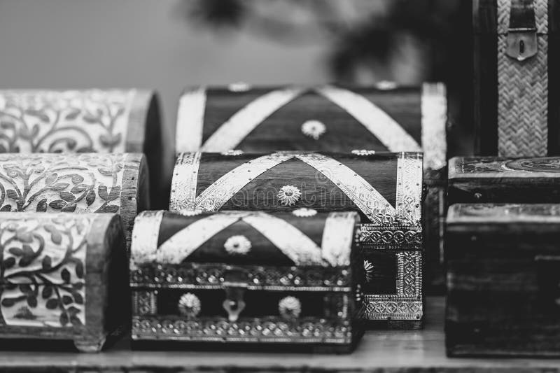 Collection Wooden Boxes Intricate Designs Patterns Stock Photos - Free ...