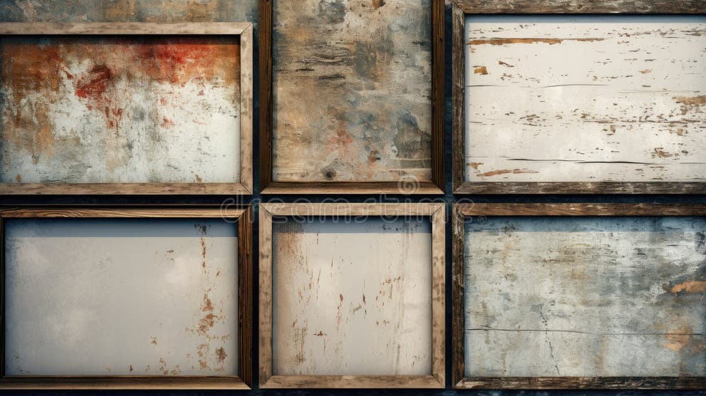 A Collection of Wooden Frames with Rust. Ideal for Rustic or Vintage ...
