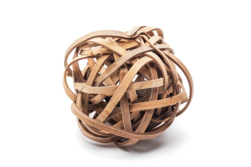 A Collection of Wooden Sticks Arranged in a Ball Shape on a White ...