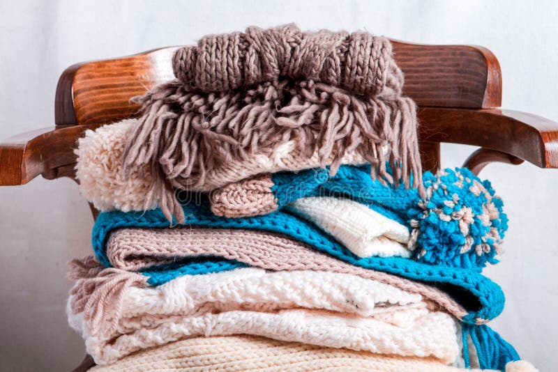 Collection of Woolen Clothes Stock Photo - Image of cozy, autumn: 134726104