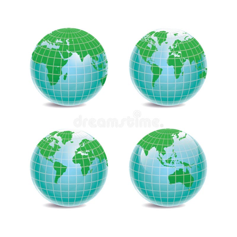 Collection of World Map Designs. Vector Illustration Decorative Design ...